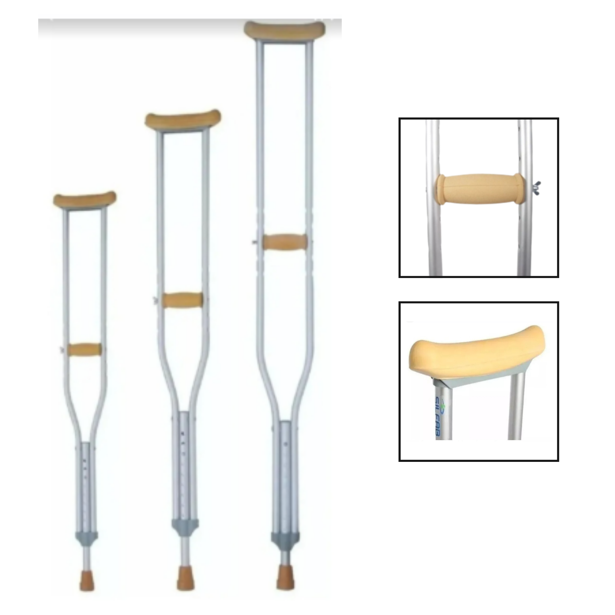 Muletas de aluminio regulables en altura